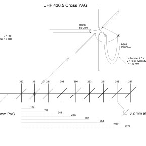 UHF 9v + 9h handheld cross YAGI for satellite – LY3H